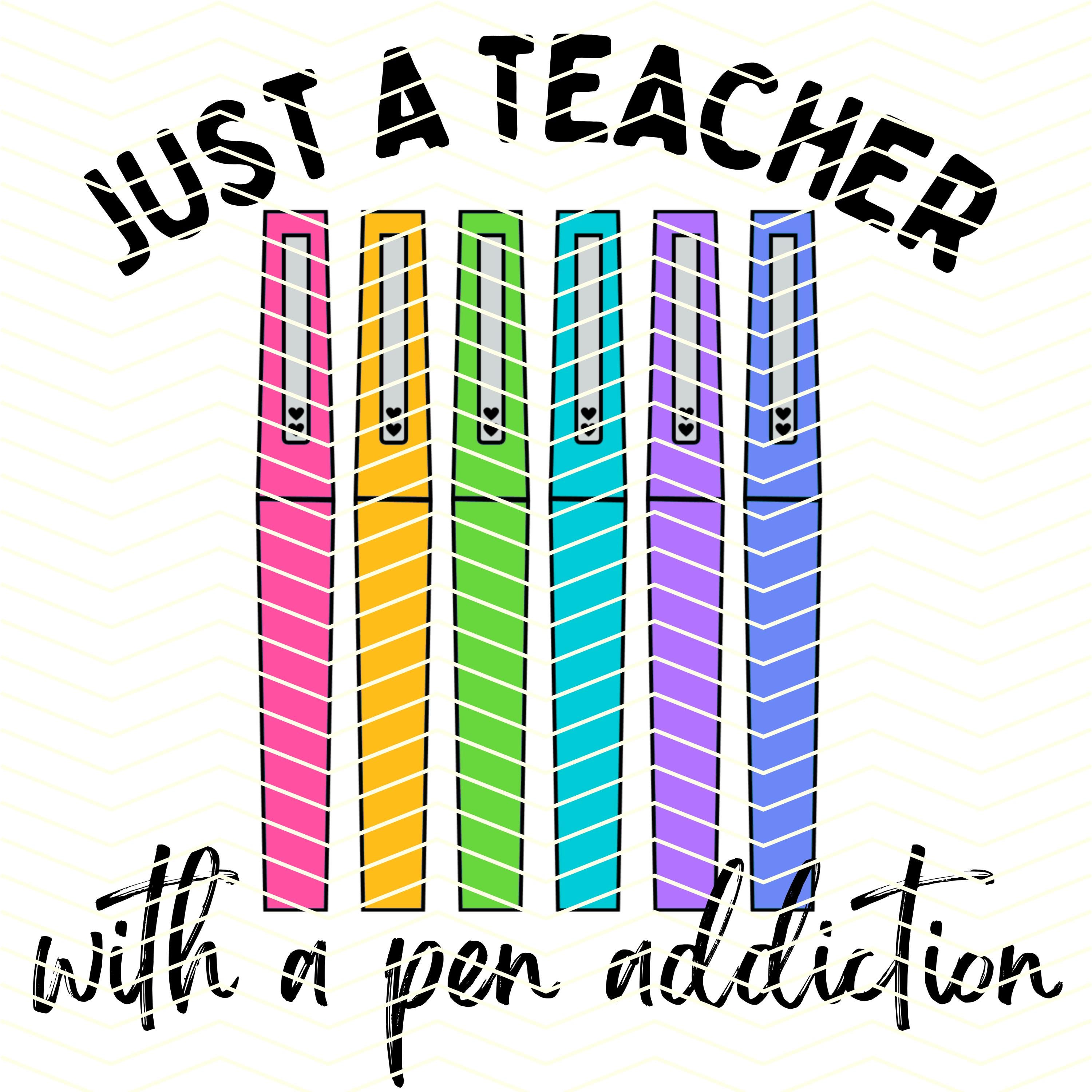 DIGITAL FILE | Instant Download | PNG | Just a Teacher With a Pen ...
