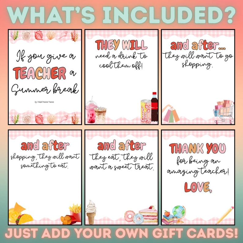 DIGITAL FILE | Instant Download | If You Give a Teacher a Summer Break ...