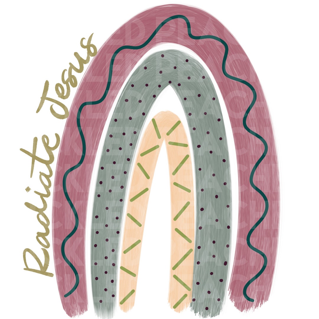 Digital File Radiate Jesus Boho Rainbow Watercolor PNG Instant Download ...