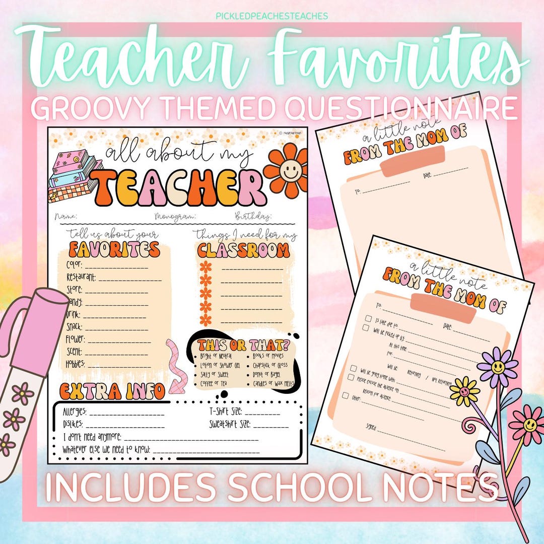 DIGITAL FILE | Instant Download | Groovy Teacher Favorites ...