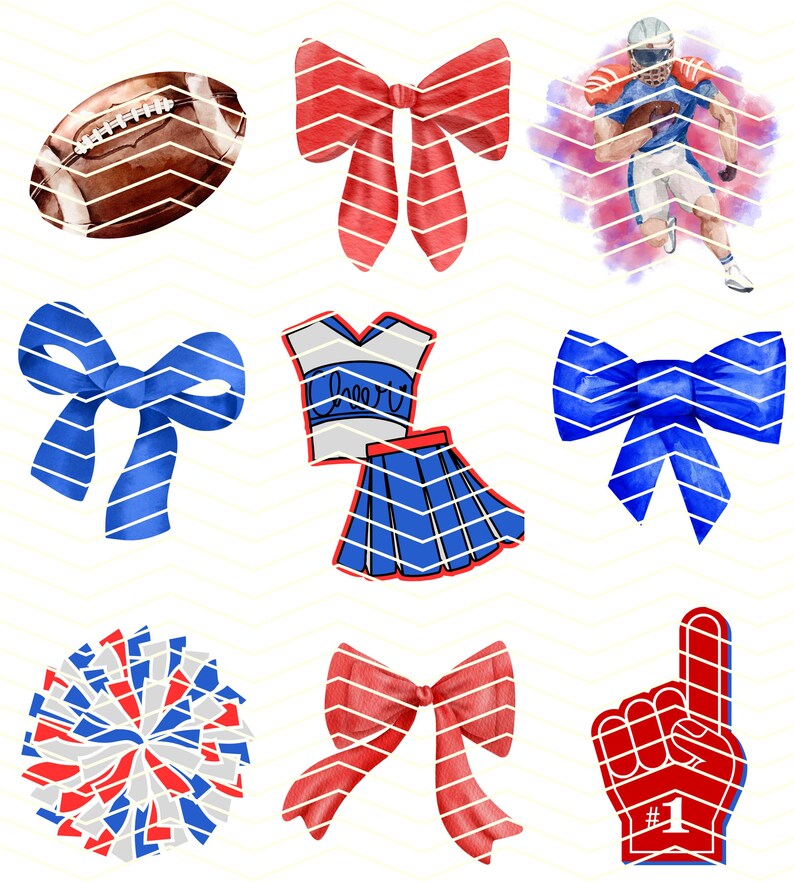 DIGITAL FILE | Instant Download | PNG | Blue and Red Football Team ...