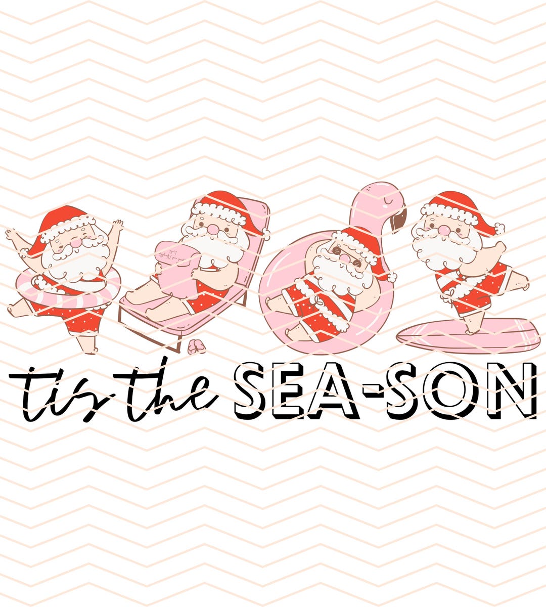 DIGITAL FILE | Instant Download | PNG | Tis the Sea-son | Summer Santa ...