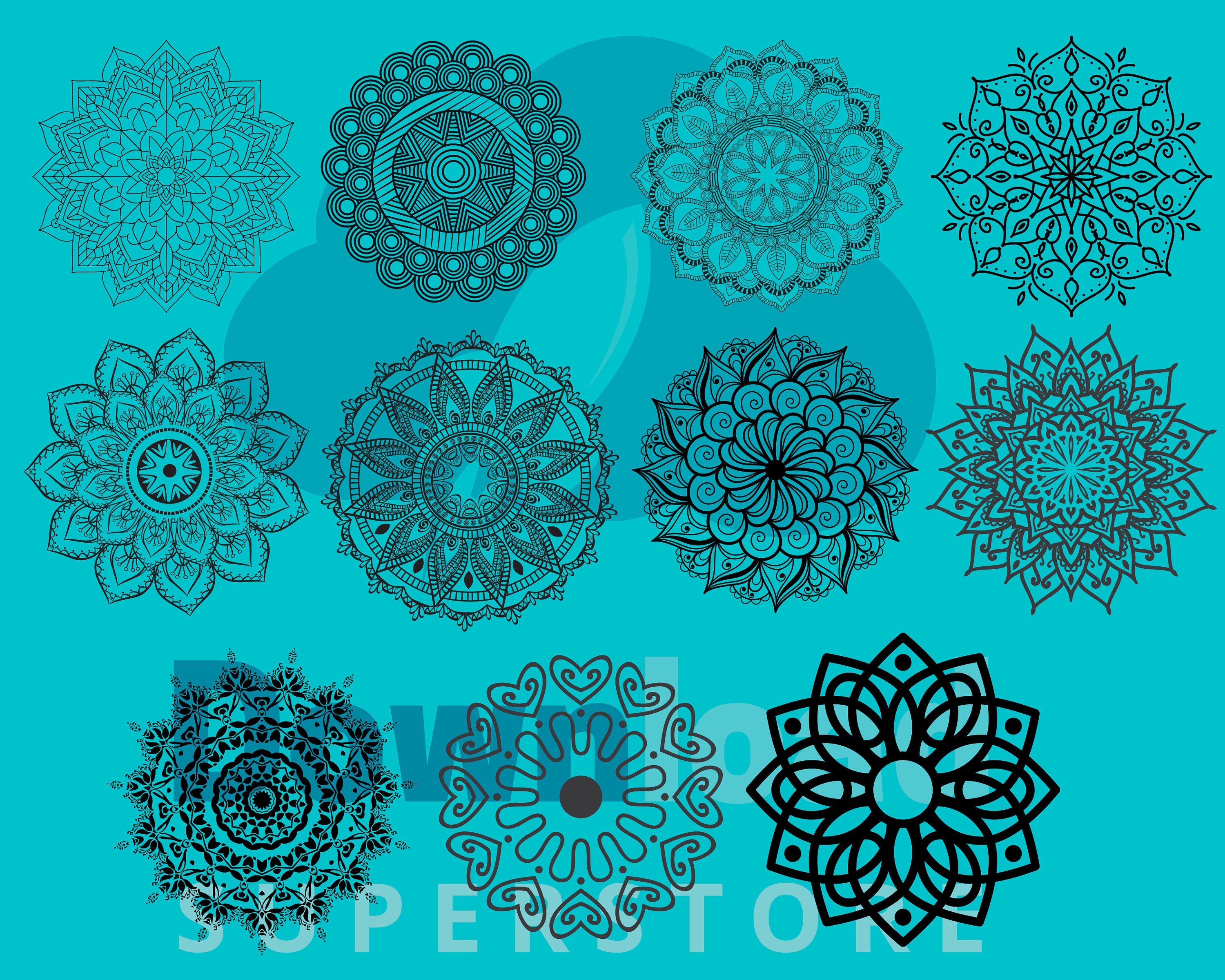 50+ Mandala Digital Downloads - SVG, PNG, JPEG, Pdf - Etsy Canada