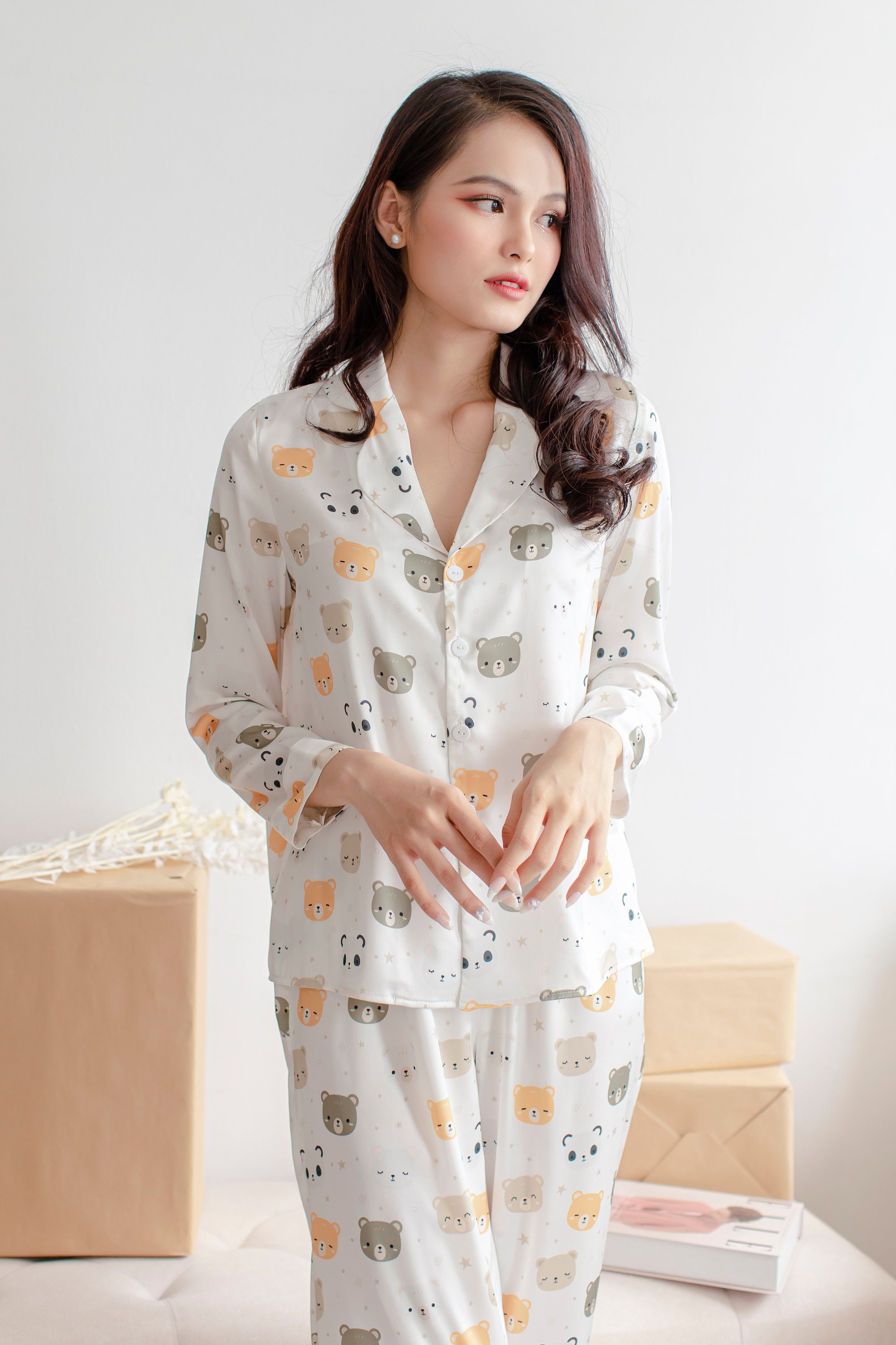 Silk Pyjamas Long for Bride & Bridesmaid_elegant Sleeping Wear_feminine ...