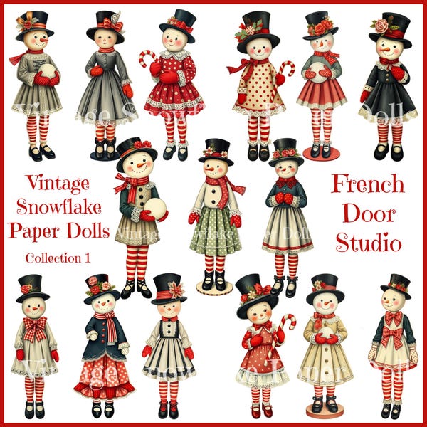 Christmas Paper Doll - Etsy