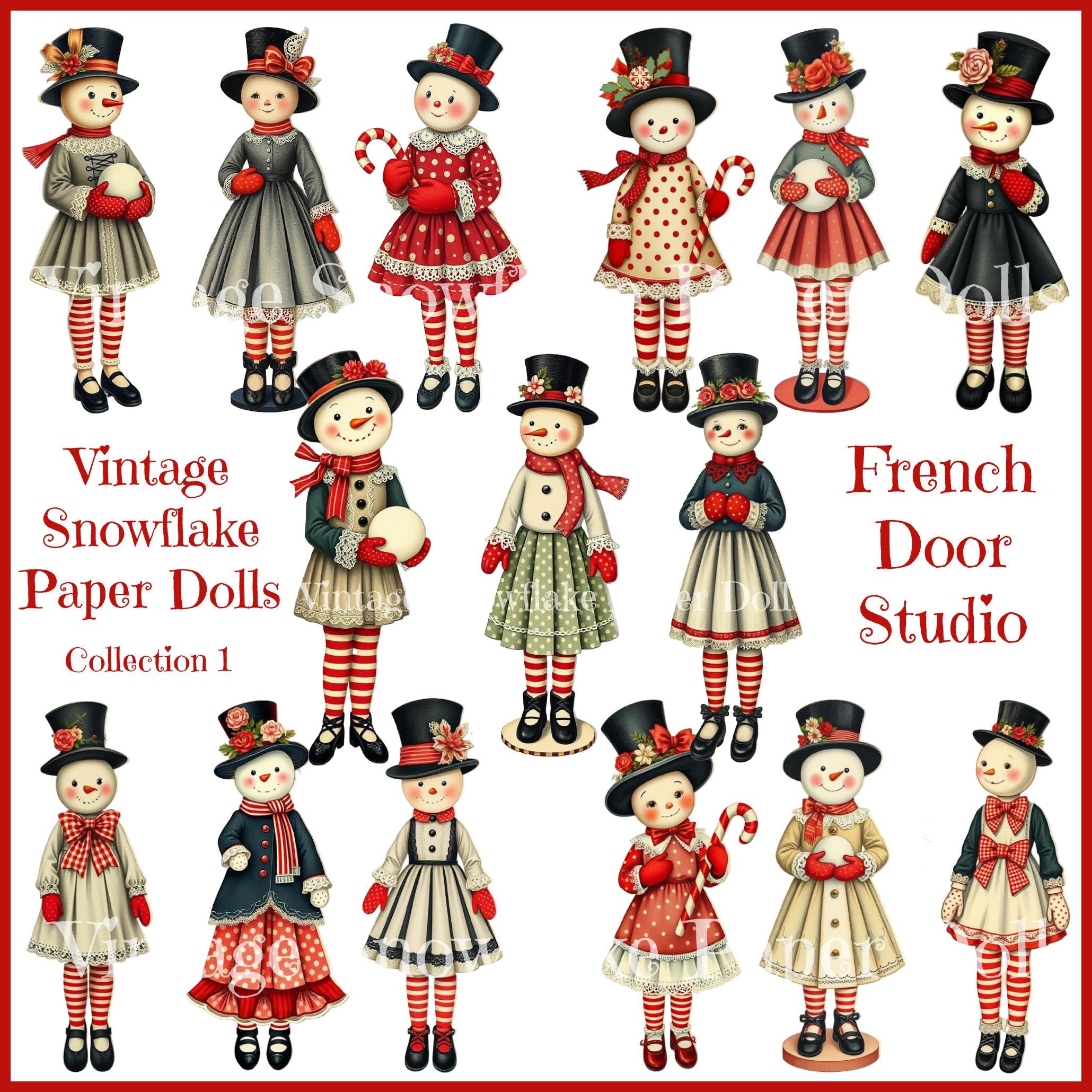 Vintage Snowflake Paper Dolls Digital Images Click on "learn More About ...
