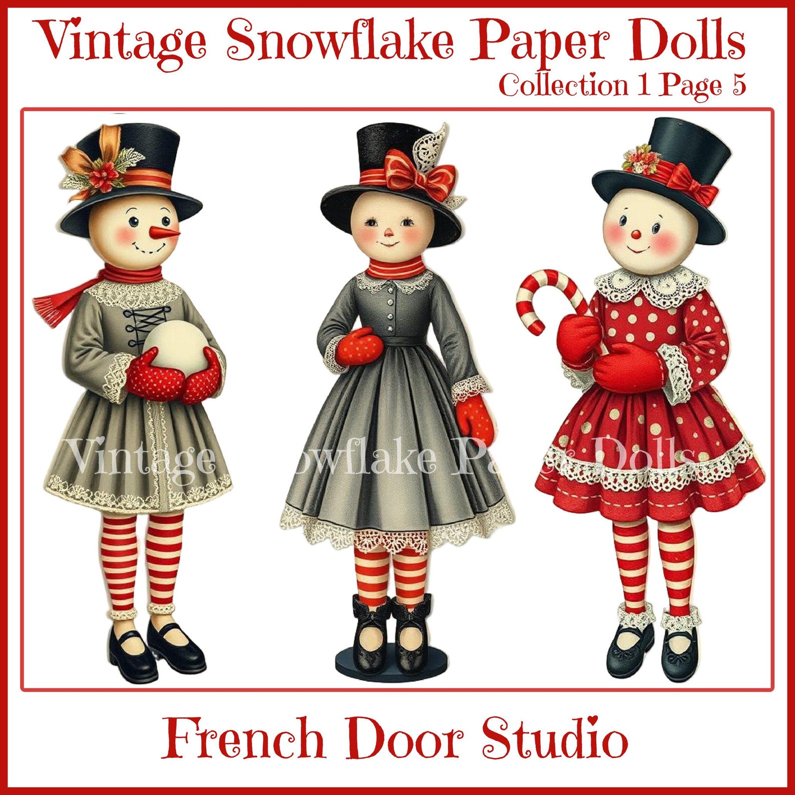 Vintage Snowflake Paper Dolls Digital Images Click on "learn More About ...