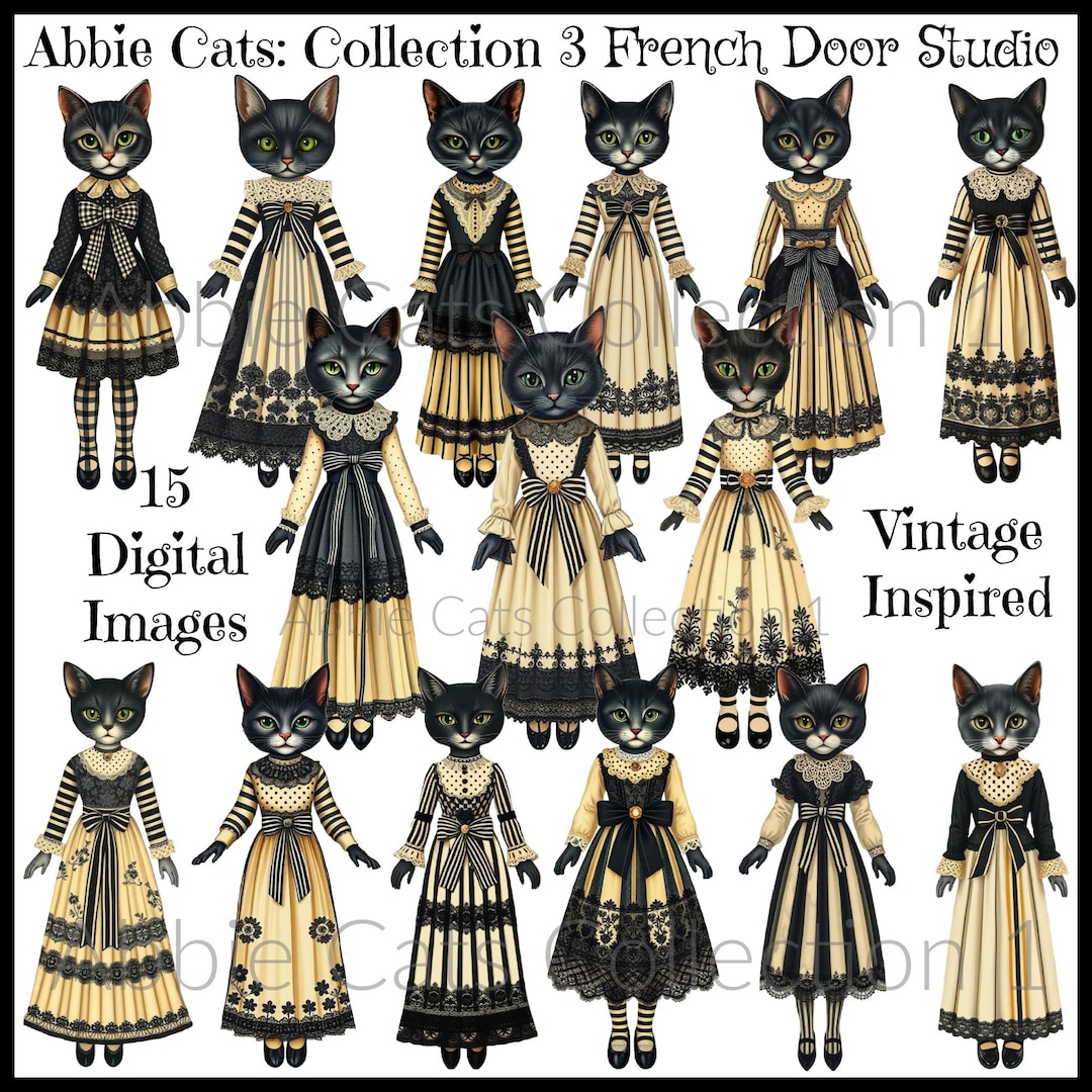 Collection 3: Abbie Cats Digital Paper Dolls Digital Images Click on ...