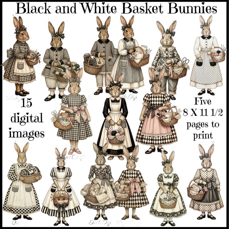 Easter Images Black and White Clipart - Etsy