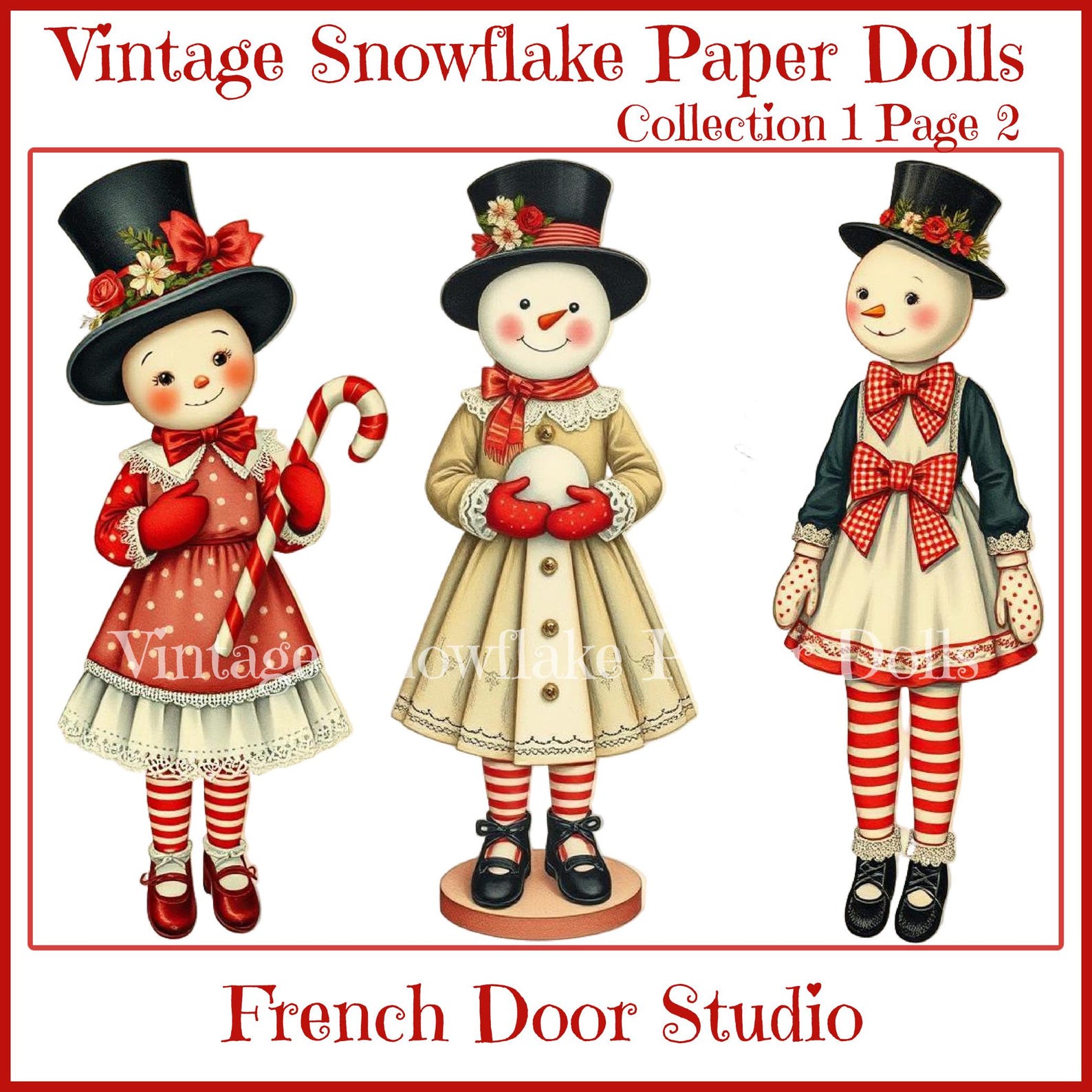 Vintage Snowflake Paper Dolls Digital Images Click on "learn More About ...