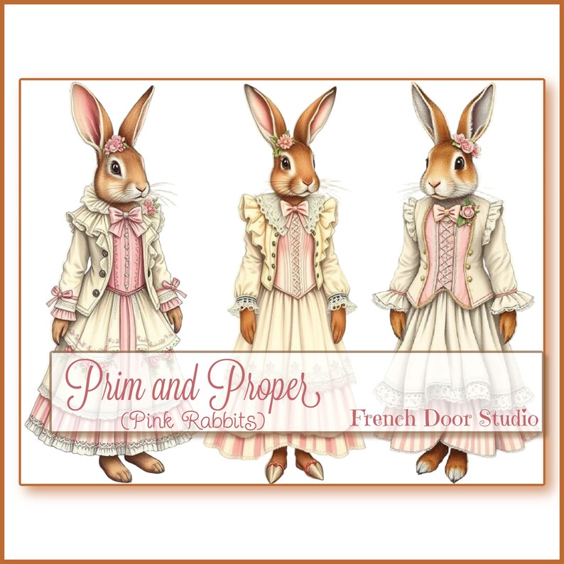 Prim and Proper (pink Rabbits) - Etsy