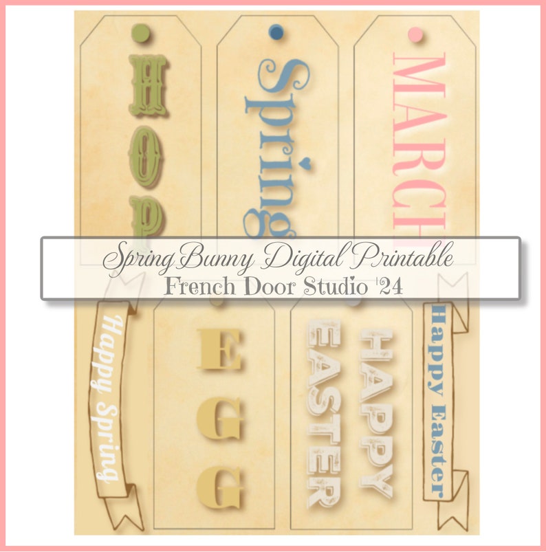 Spring Bunny Pattern and Tags - Etsy