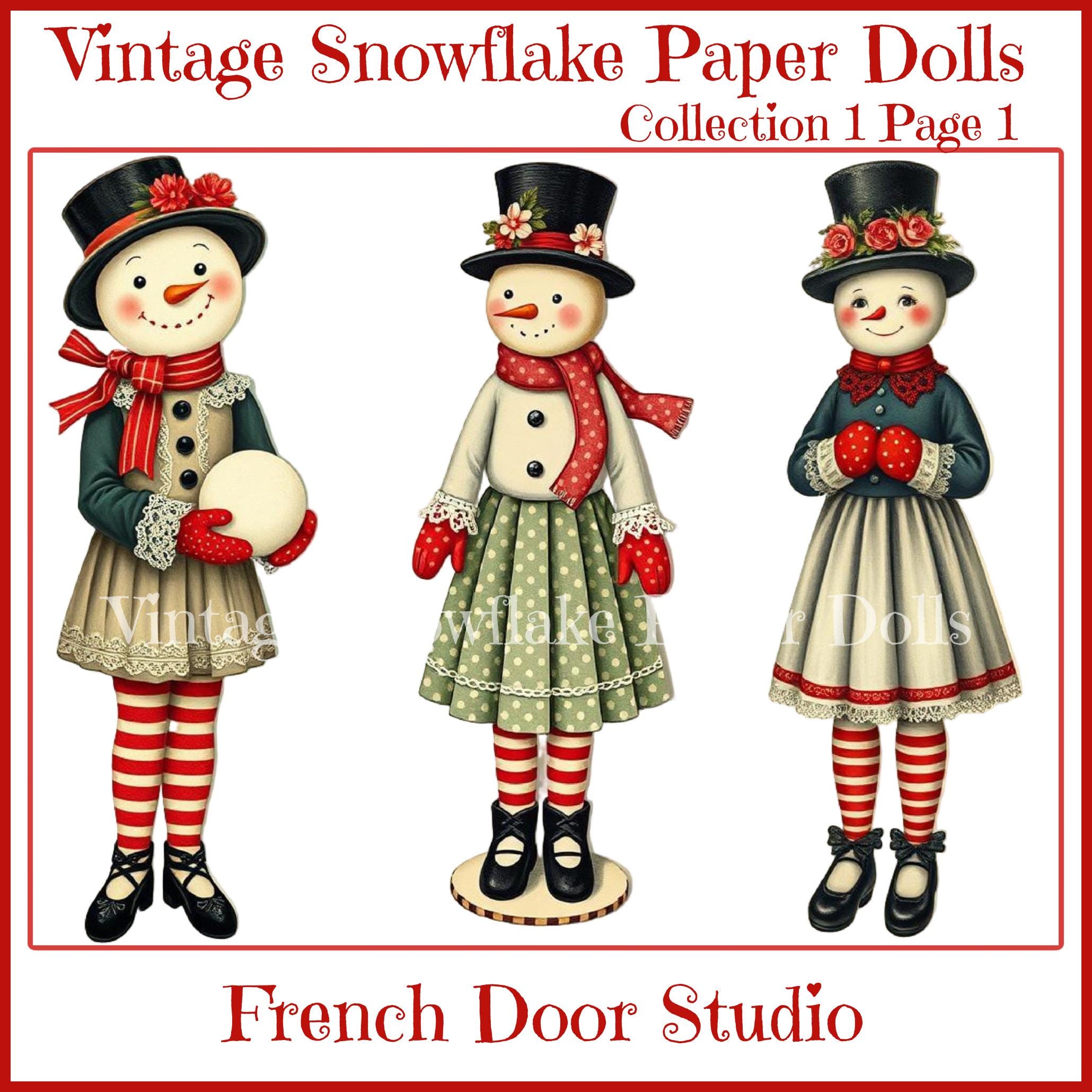 Vintage Snowflake Paper Dolls Digital Images Click on "learn More About ...