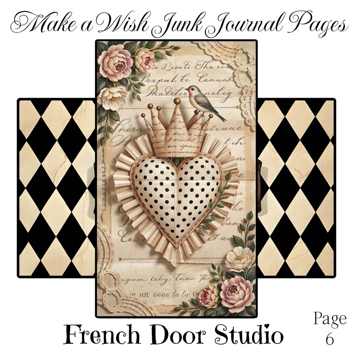 Set #2 Make a Wish Junk Digital Journal Pages 6-10 - Etsy