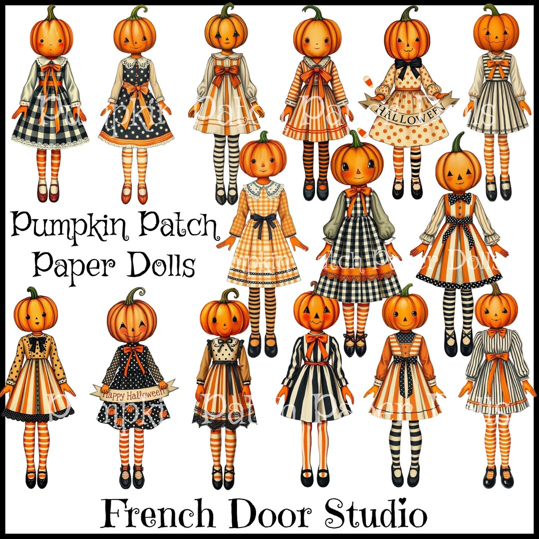 Pumpkin Patch Digital Paper Dolls Digital Images Click on "learn More ...
