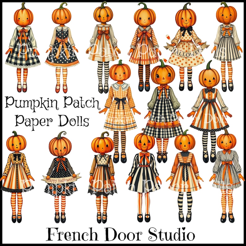 Pumpkin Patch Digital Paper Dolls Digital Images Click on "learn More ...
