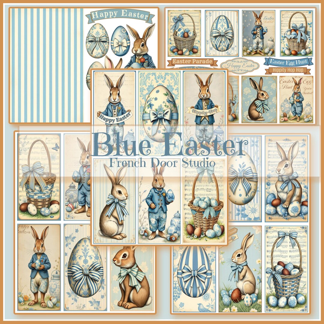 Blue Easter Digital Printables - Etsy