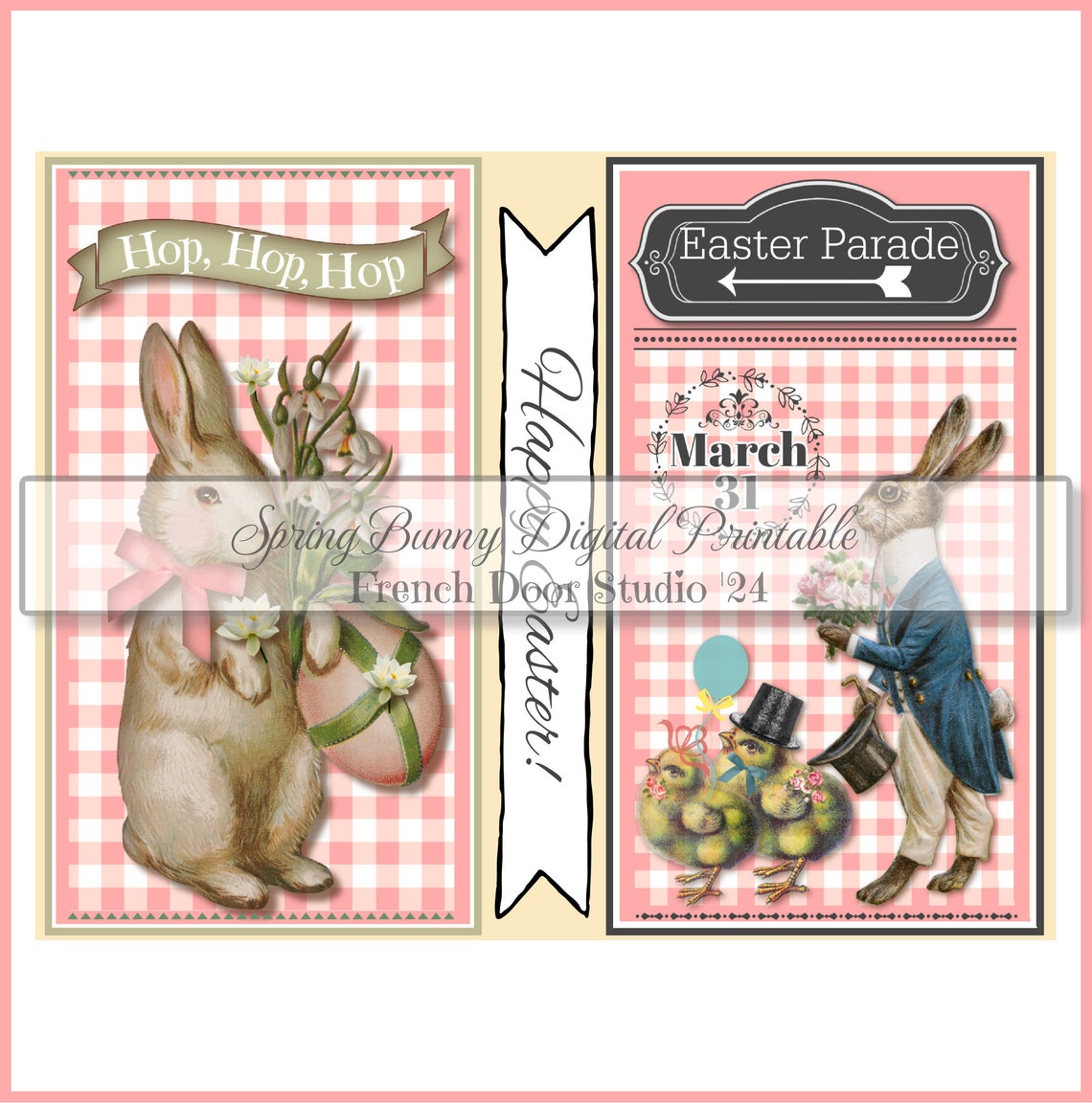 Spring Bunny Pattern and Tags - Etsy