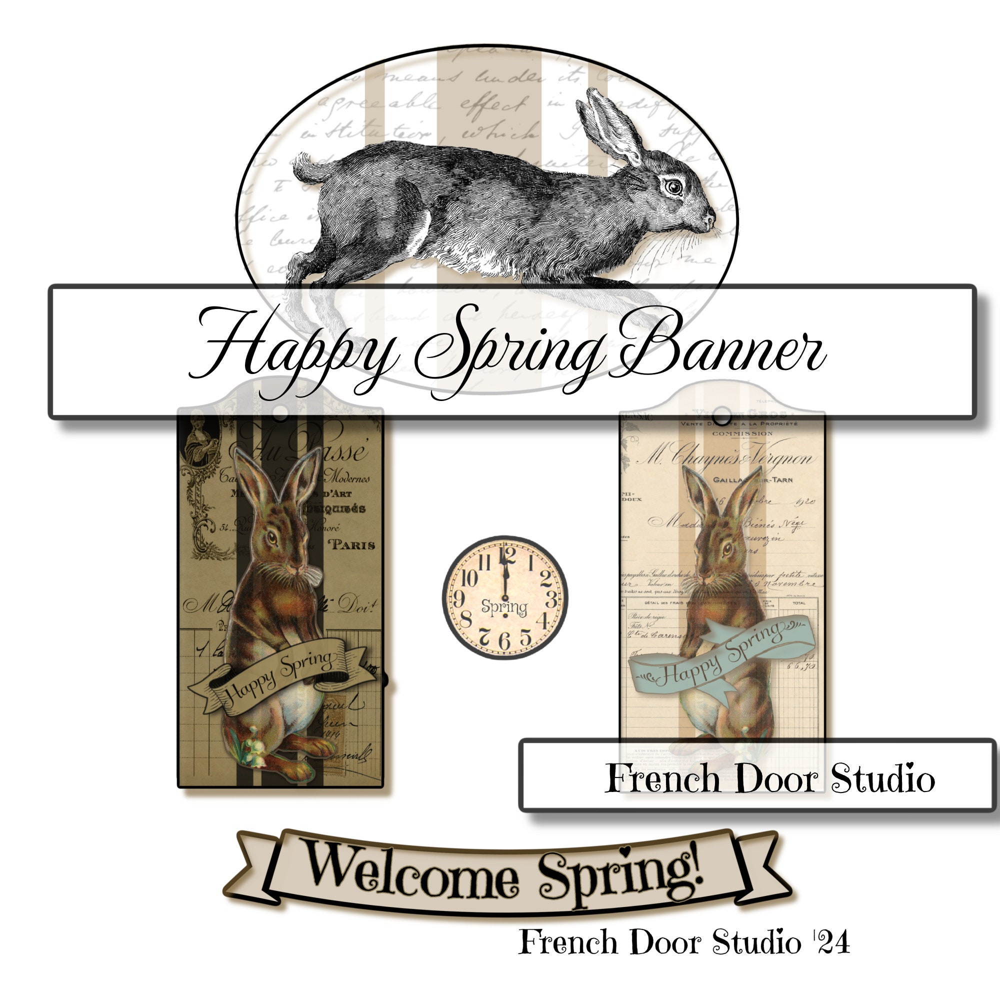 Happy Spring Banner Digital Printable - Etsy