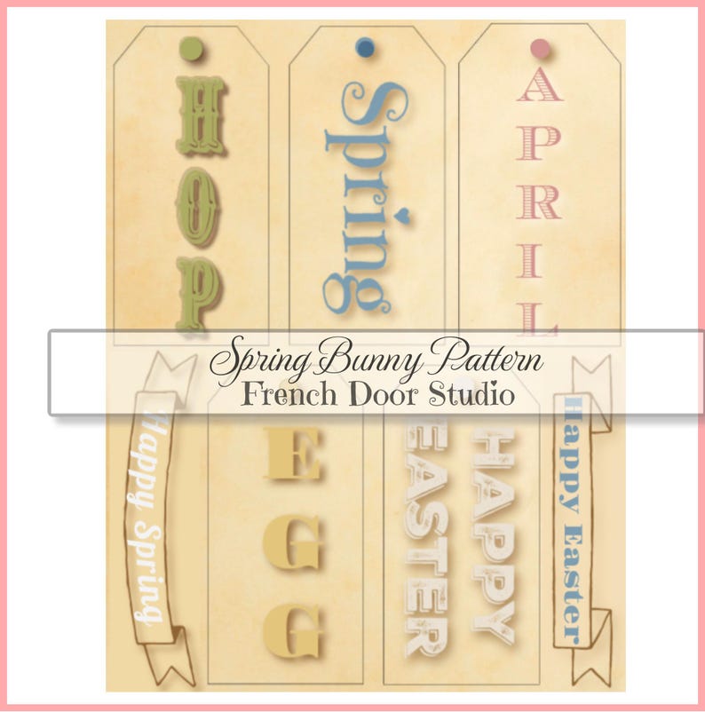 Spring Bunny Pattern and Tags - Etsy