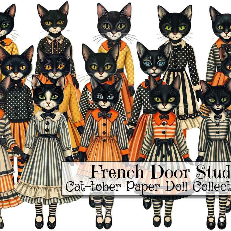 Cat Paper Dolls - Etsy