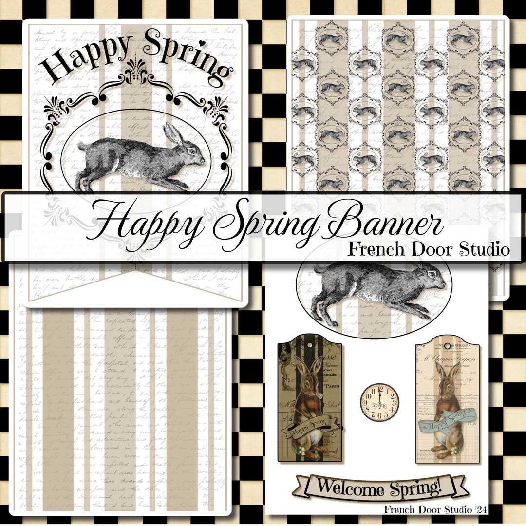 Happy Spring Banner Digital Printable - Etsy