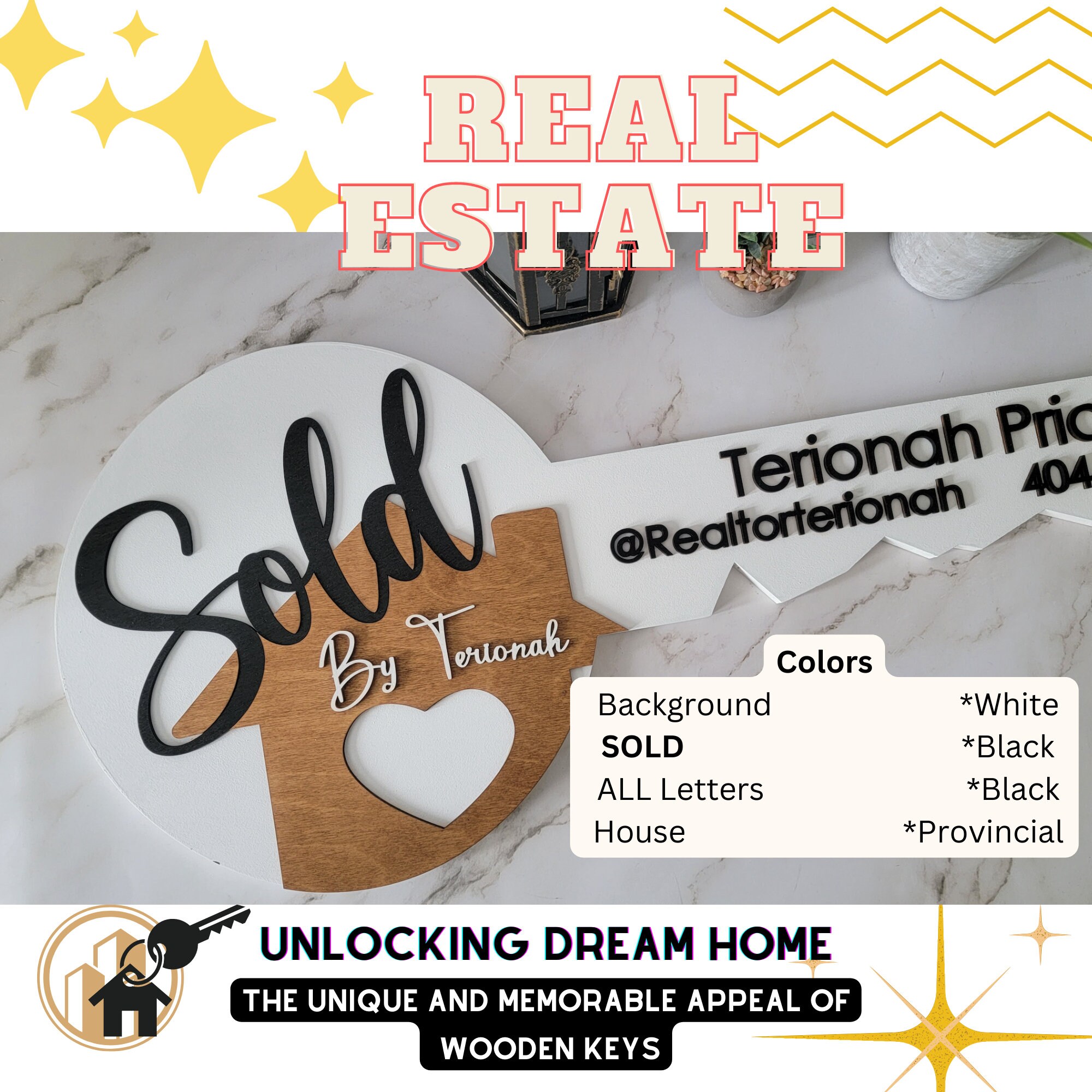 Realtor Sold Sign Realtor Closing Custom Sold Real Estate - Etsy