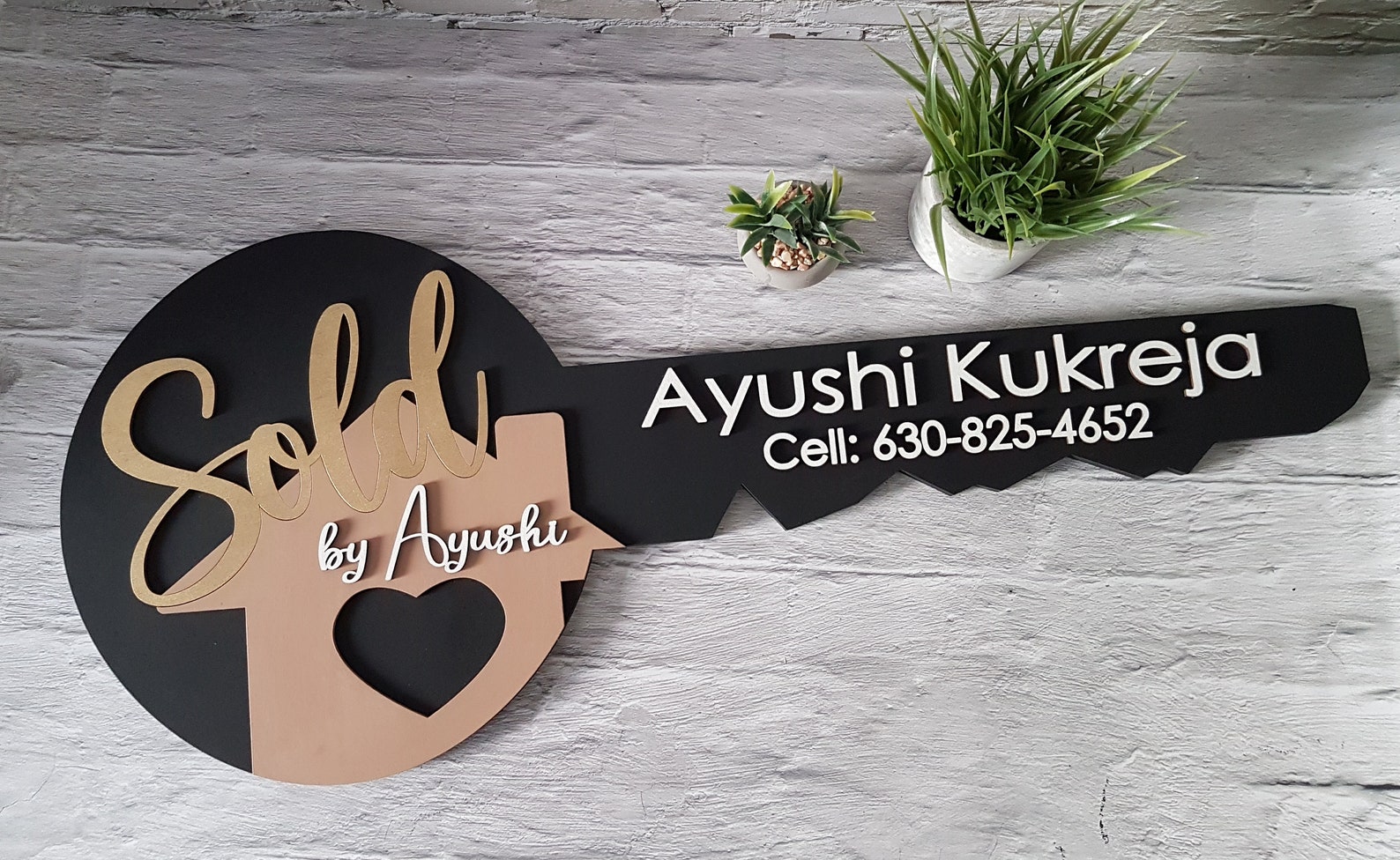 Realtor Sold Sign, Realtor Closing Custom, Sold Real Estate Agent Key ...