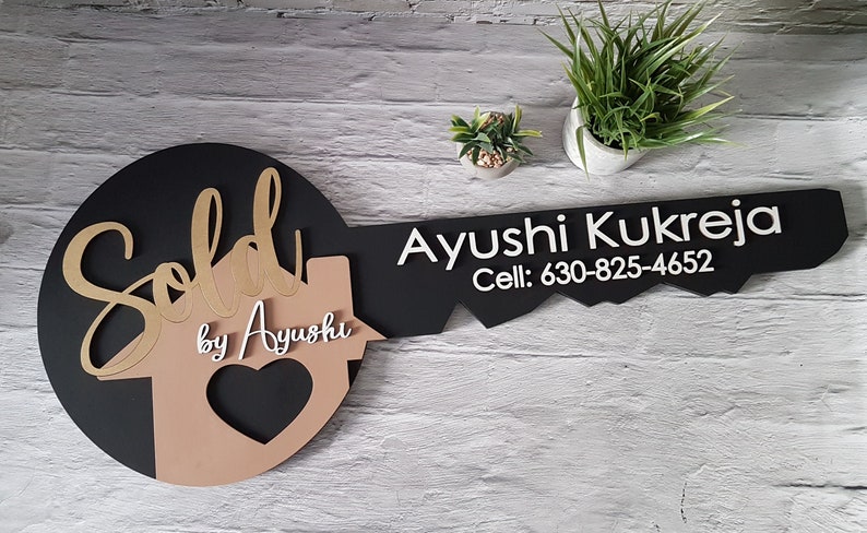 Realtor Sold Sign, Realtor Closing Custom, Sold Real Estate Agent Key ...