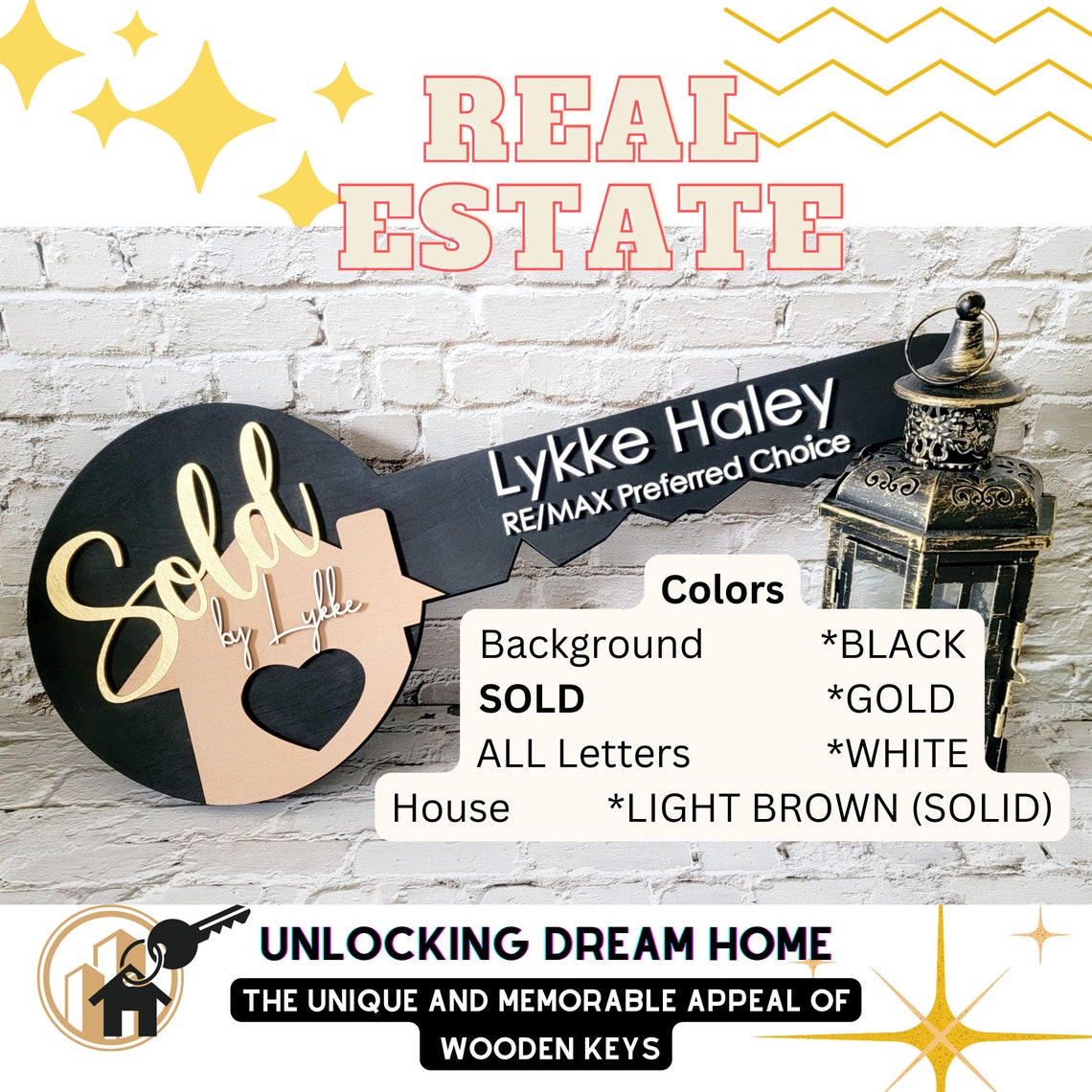 Realtor Sold Sign, Realtor Closing Custom, Sold Real Estate Agent Key ...