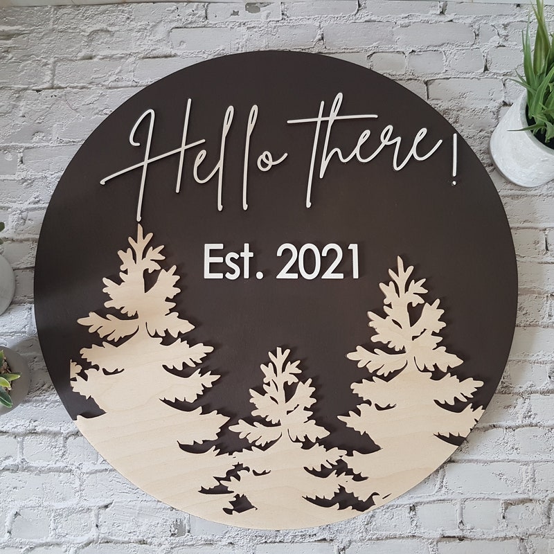 Round Wood Sign - Etsy