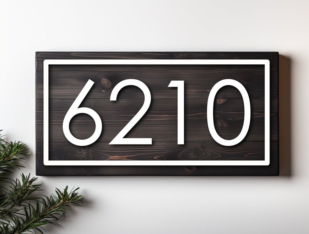 Horizontal Address House Number Wood Sign, Wood Address Number Sign ...