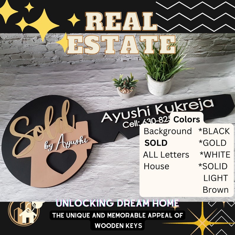 Realtor Sold Sign, Realtor Closing Custom, Sold Real Estate Agent Key ...