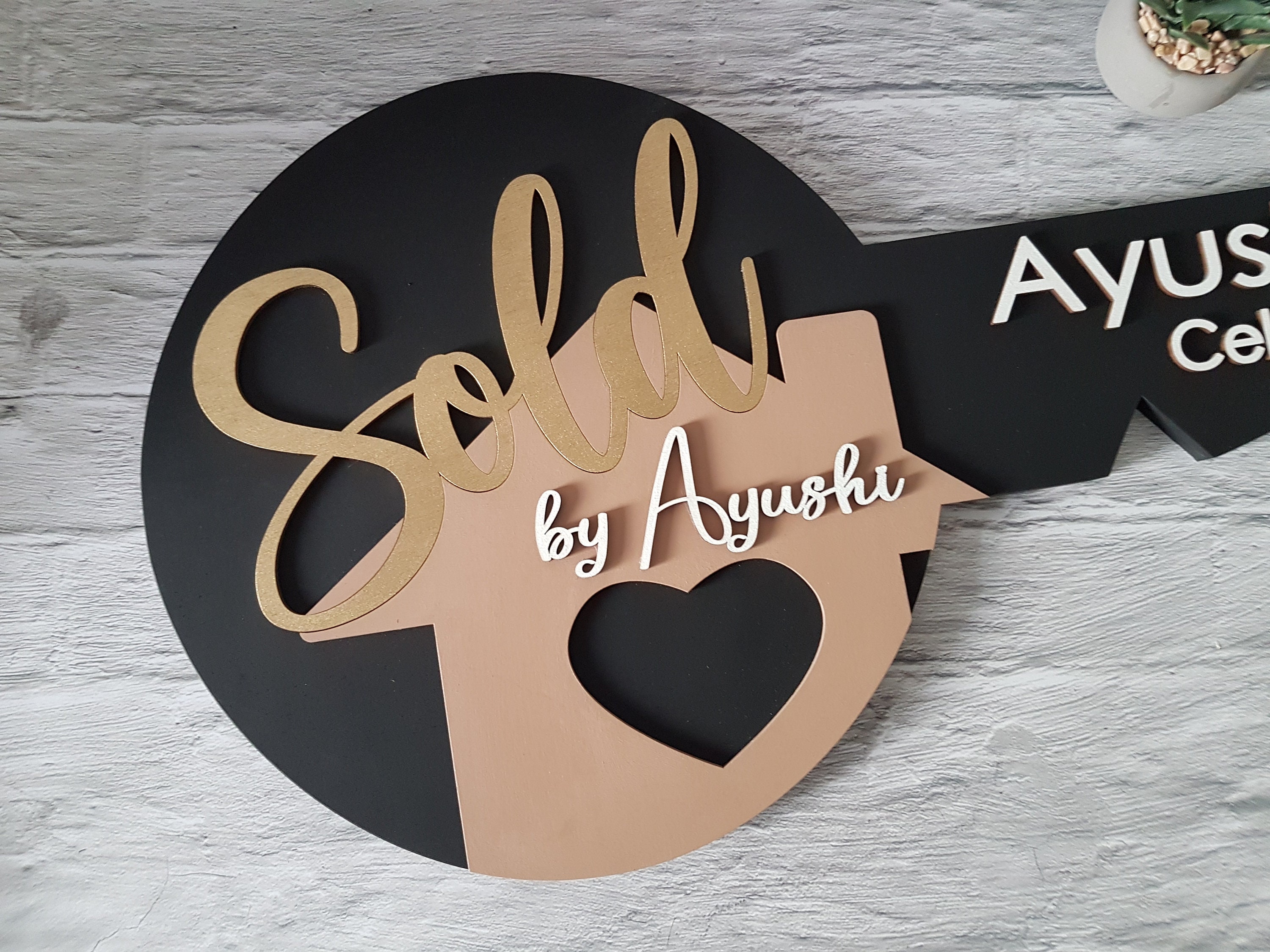 Realtor Sold Sign, Realtor Closing Custom, Sold Real Estate Agent Key ...