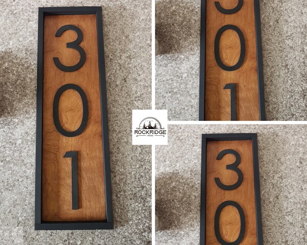Modern Vertical Herringbone Address Sign - Etsy Canada