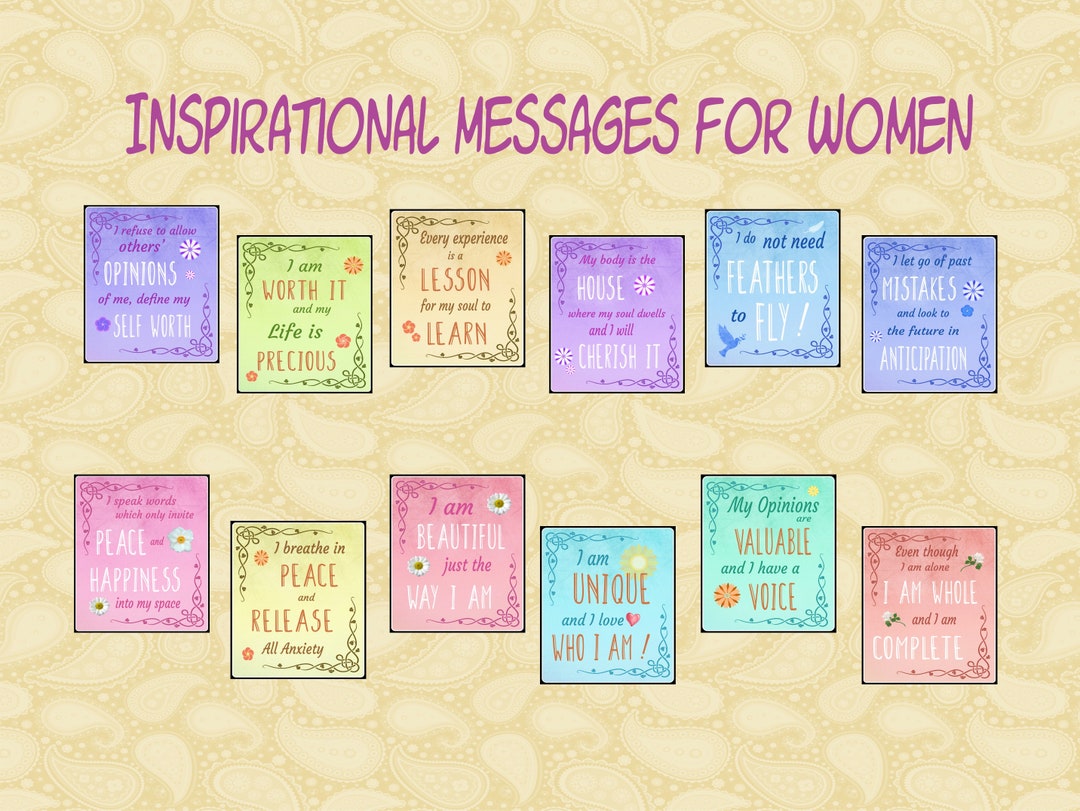 12 Inspirational Messages for Women, Digital Download, 8 X 10 Inch PDF ...