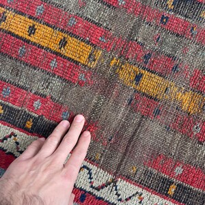 Unique Worn Pure Wool Striped Caucasian Antique Rug Mat | 1.9 X 2.9 - Etsy