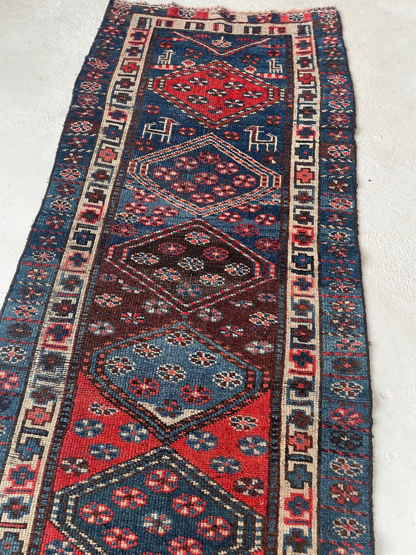 NAUTICAL Antique Runner With Charming Protective Animals | Wild Blues ...