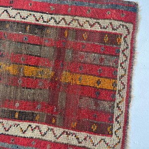 Unique Worn Pure Wool Striped Caucasian Antique Rug Mat 1.9 X 2.9 - Etsy