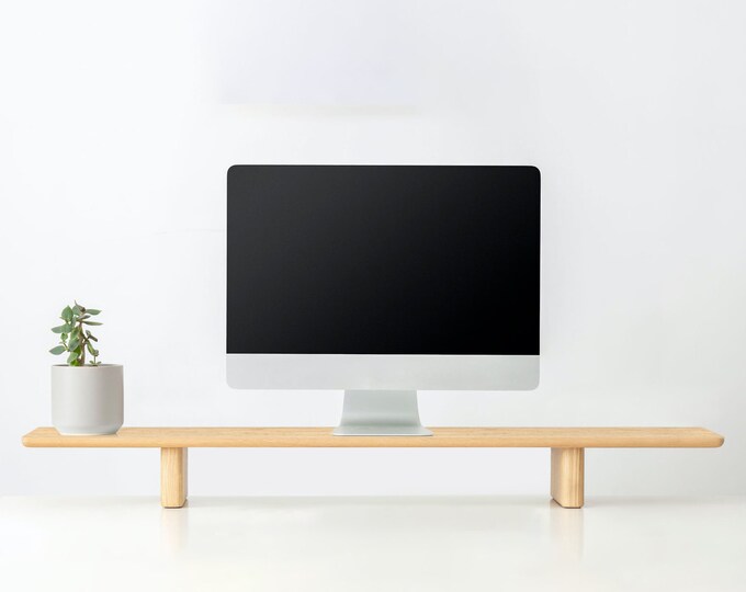 Wood Monitor Stand Wooden Riser Desk Shelf Support Imac - Etsy