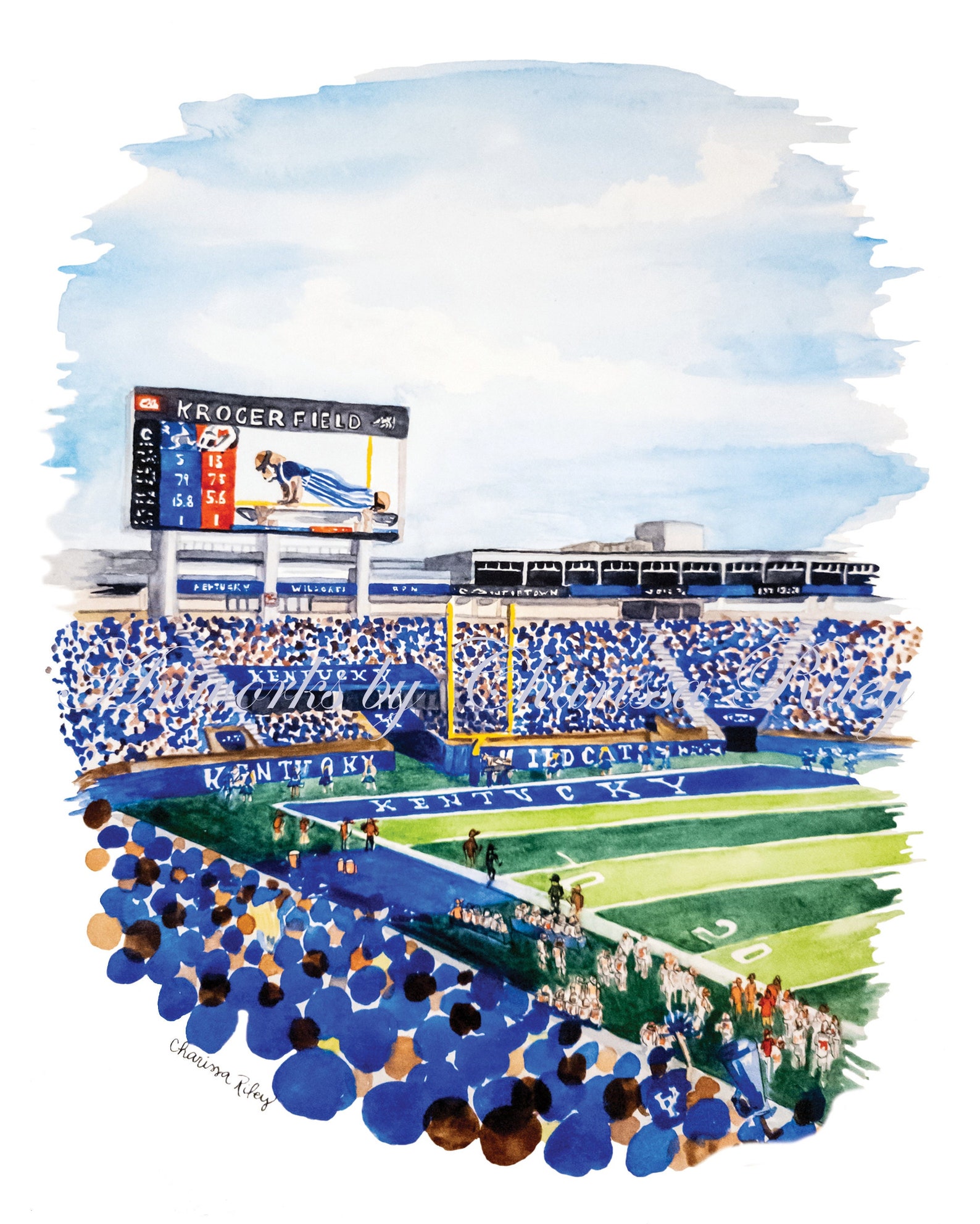 Another Touchdown Kentucky Art Print of UK Wildcats Football Game at ...