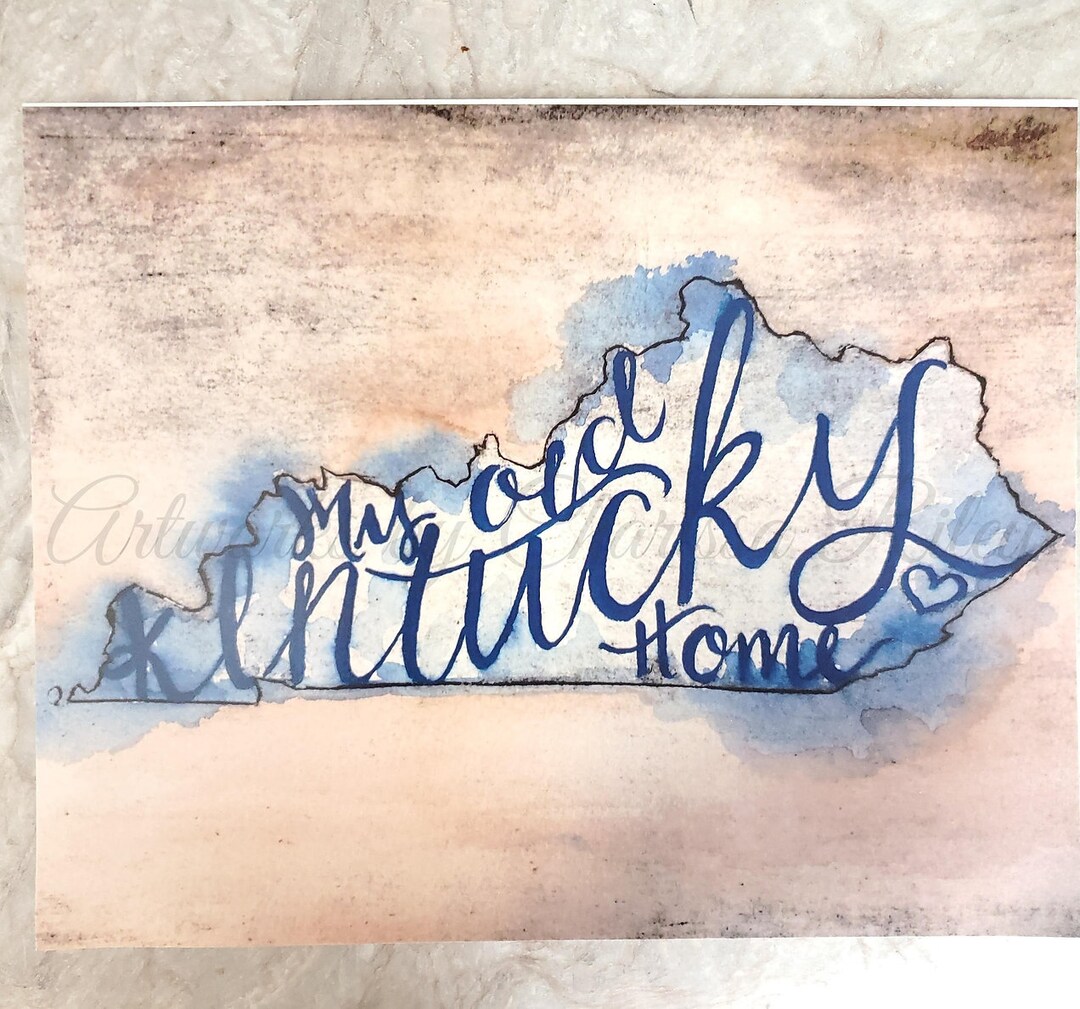 My Old Kentucky Home Art Print, Vintage, Kentucky Art, Collograph ...