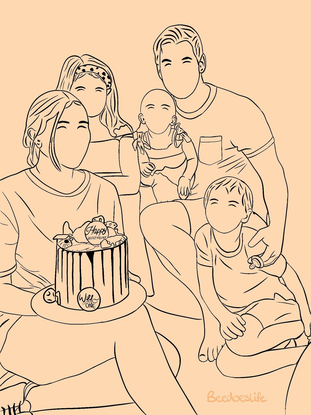 Digital Custom Line Drawing, Single Line Art, Personalised, Custom ...