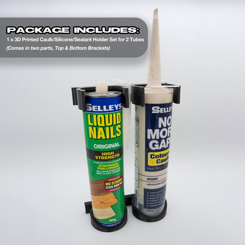 Caulk/silicone Tube and Gun Holders 3D Printed Handy Wall-mounted ...