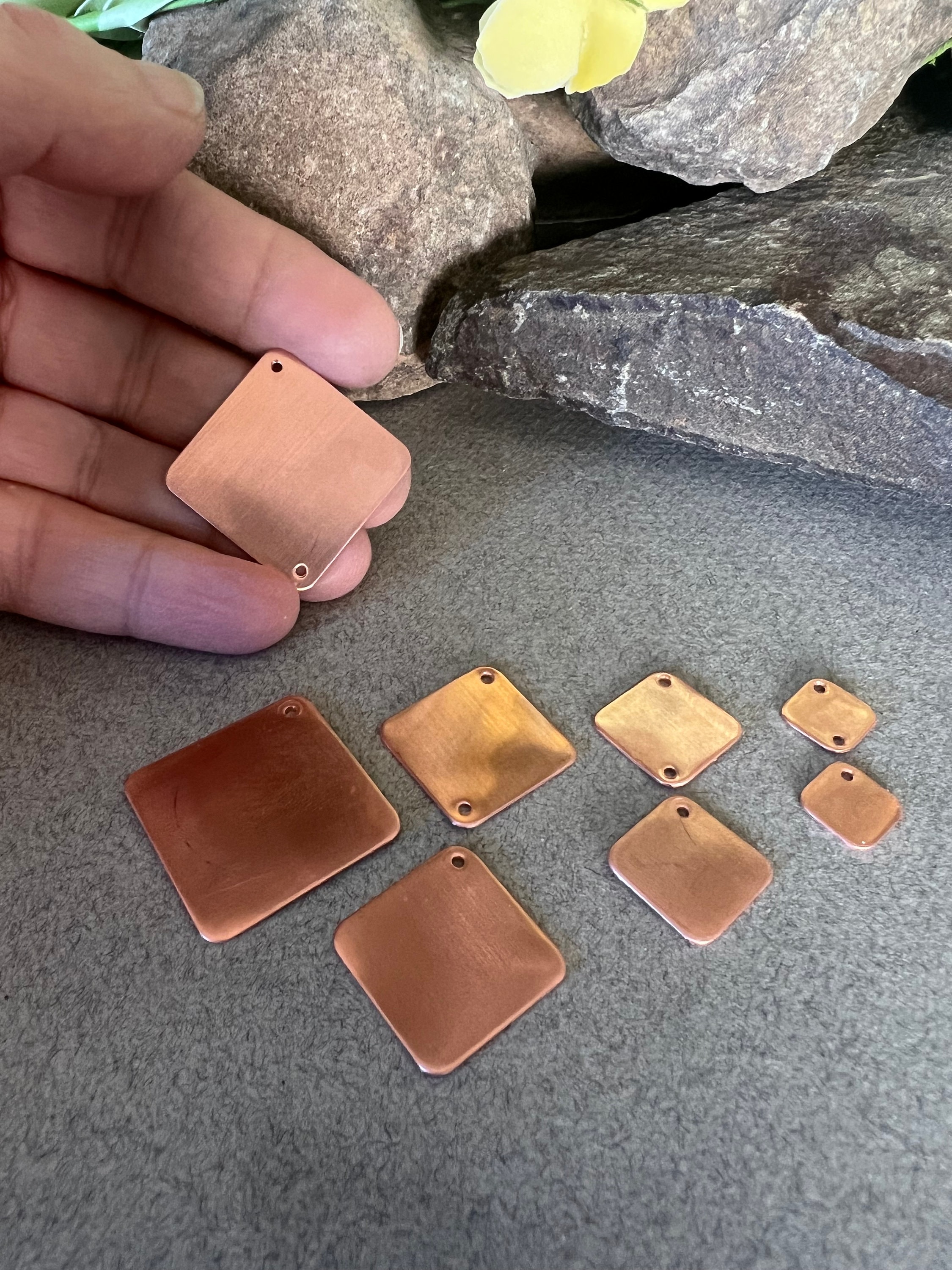 Solid Copper Square Blanks: Hand Cut Jewelry Charms, 4 Sizes - Etsy