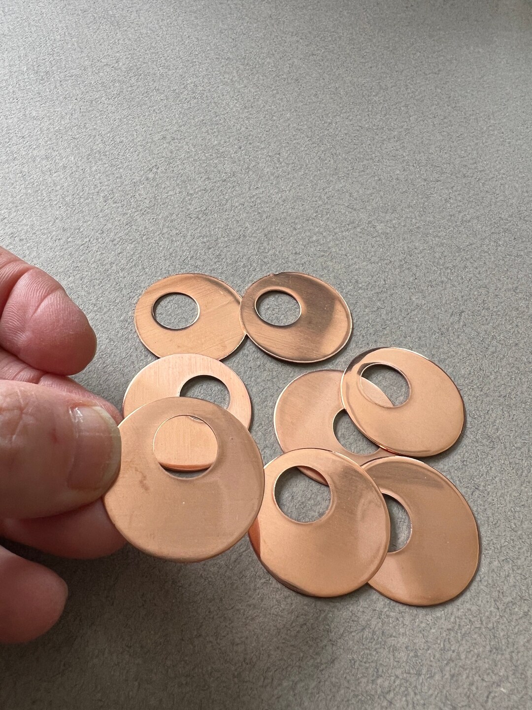 Scratch and Dent, 1 1/4 Inch CUT-OUT Round, Copper Disk, 8 Count, One ...