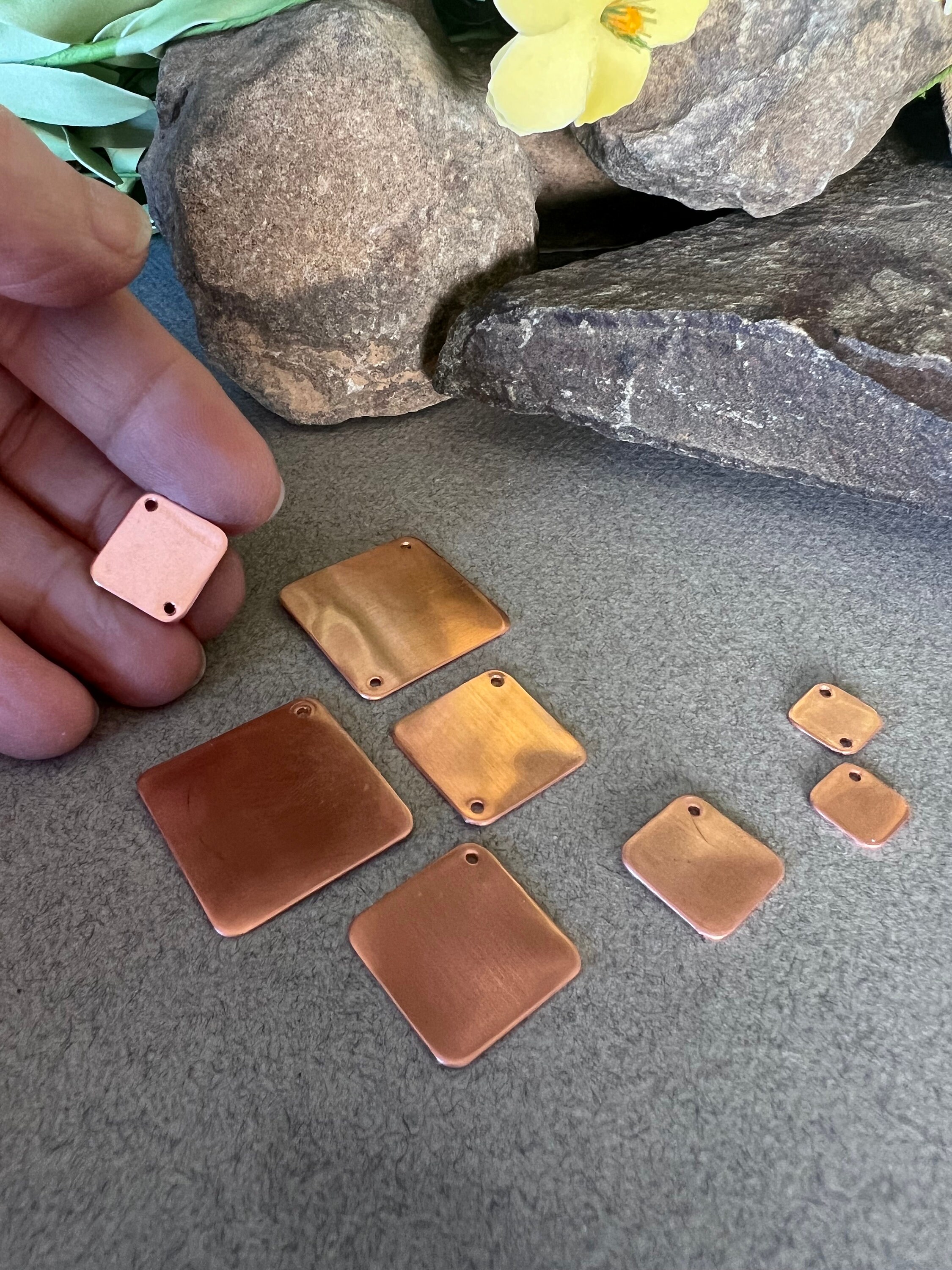 Solid Copper Square Blanks: Hand Cut Jewelry Charms, 4 Sizes - Etsy