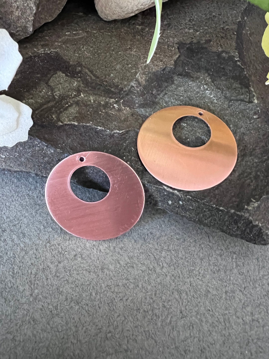 4, 12, 20 Piece PACK, 1 1/4 Inch Round Copper Blank With Cut Out ...