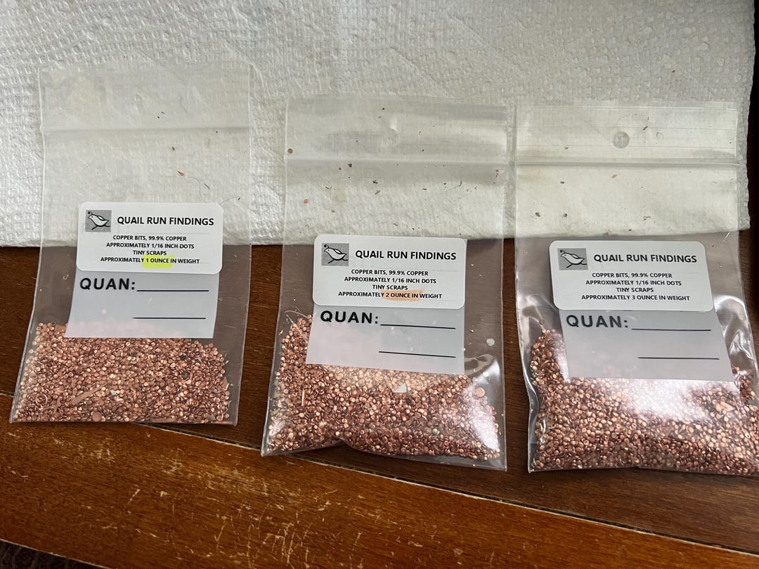 RESTOCKED! Tiny Copper Bits, 1/16 Inch Dots and Other Small Scrap. AS ...
