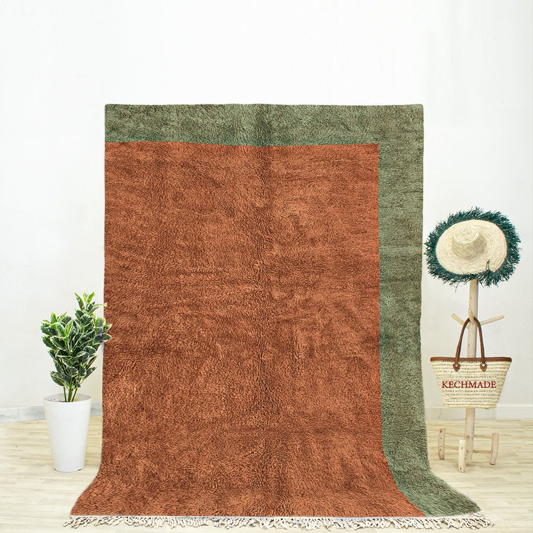 Moroccan Brown Rug, 8x10 Berber Rug, Abstract Area Rug, Handmade Wool ...